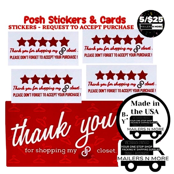 Mailers N More | Office | Posh Thank You Cards Stickers Thank You For ...